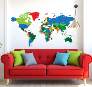 Incredible World Map Wall Stickers - TenStickers