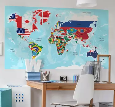 Incredible World Map Wall Stickers - TenStickers