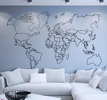 Incredible World Map Wall Stickers - TenStickers